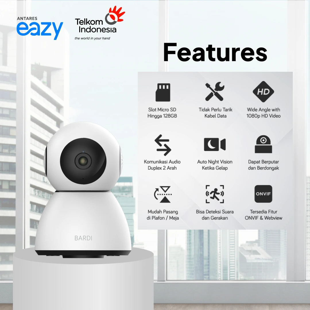 BARDI Smart IP Camera PTZ Indoor Harga Terbaik 2024 - bardi | Antares Eazy